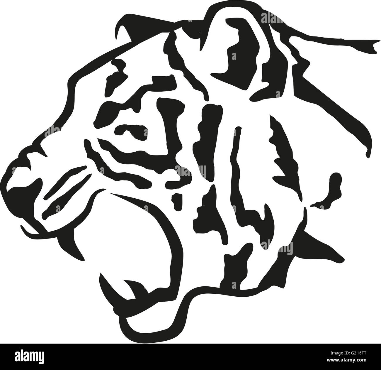 Tiger head sideview Stock Photo - Alamy