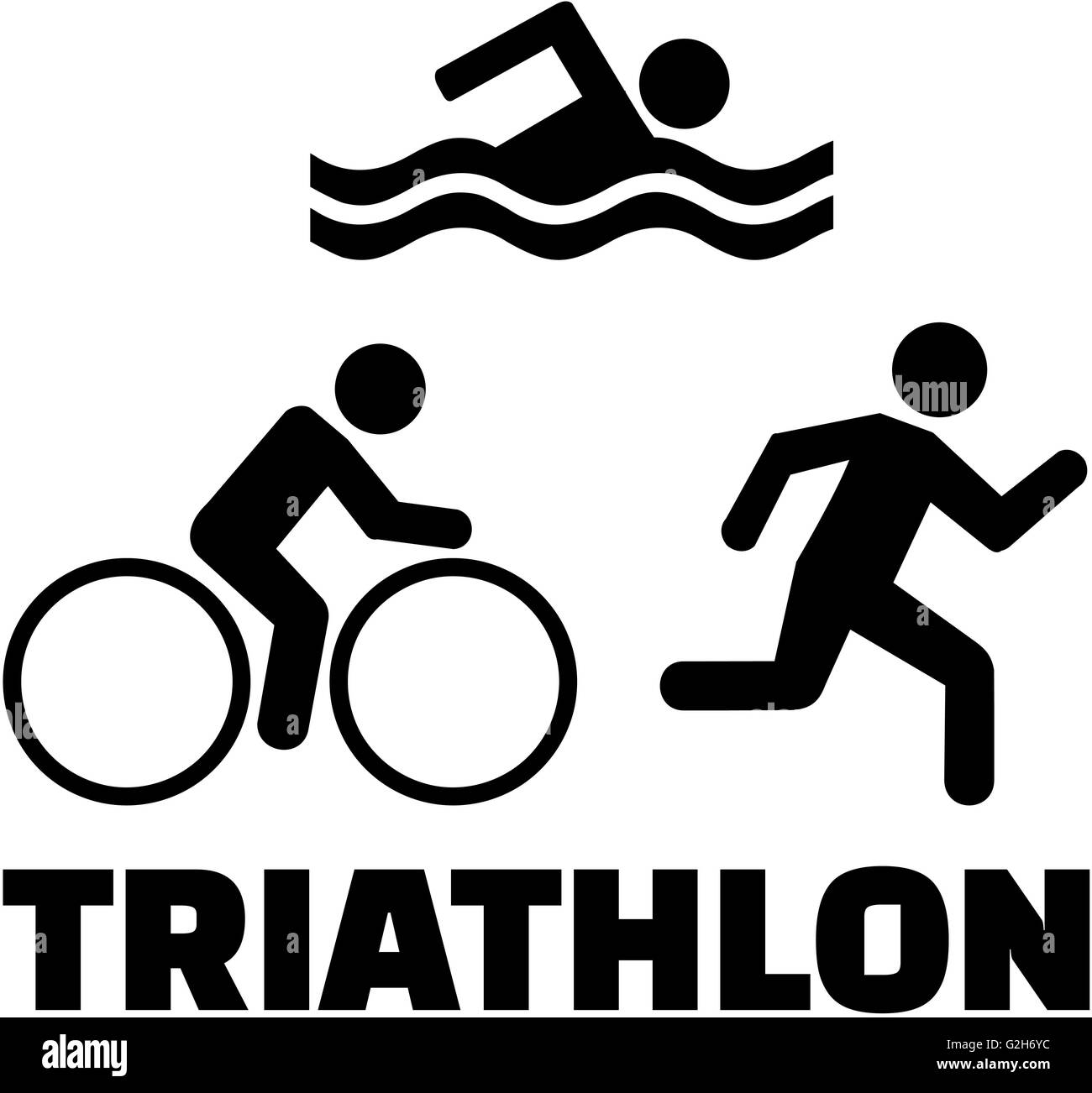 Triathlon icon Black and White Stock Photos & Images - Alamy
