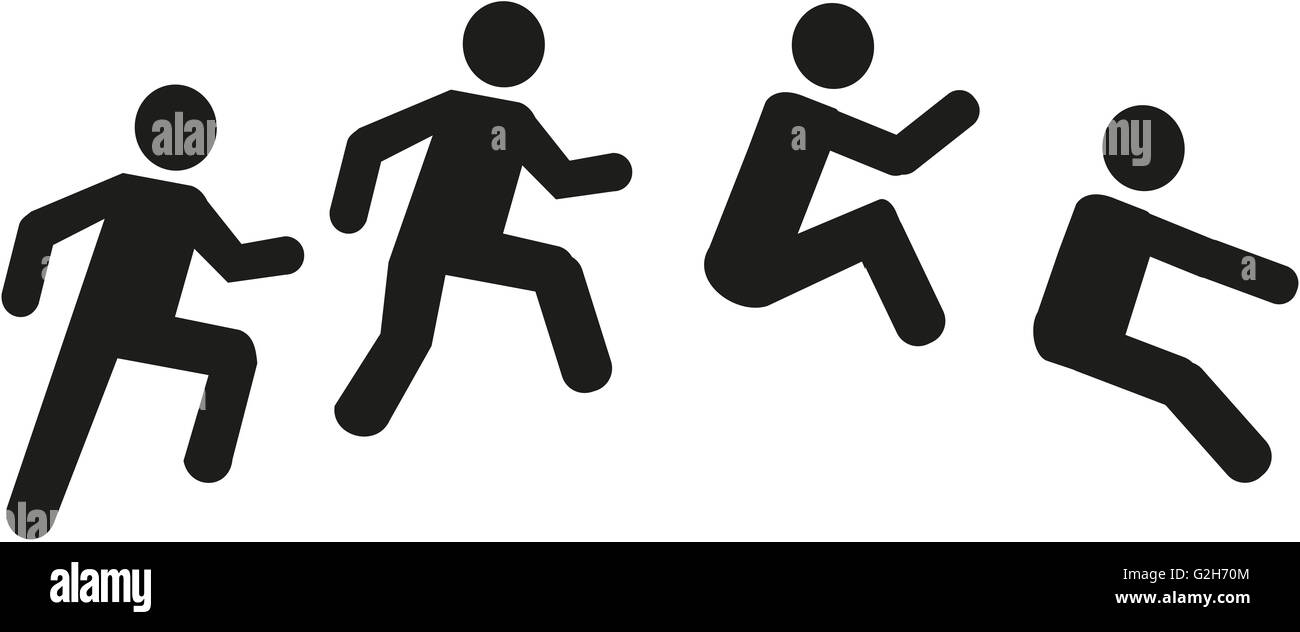 Triple jump pictogram Dreisprung Stock Photo - Alamy