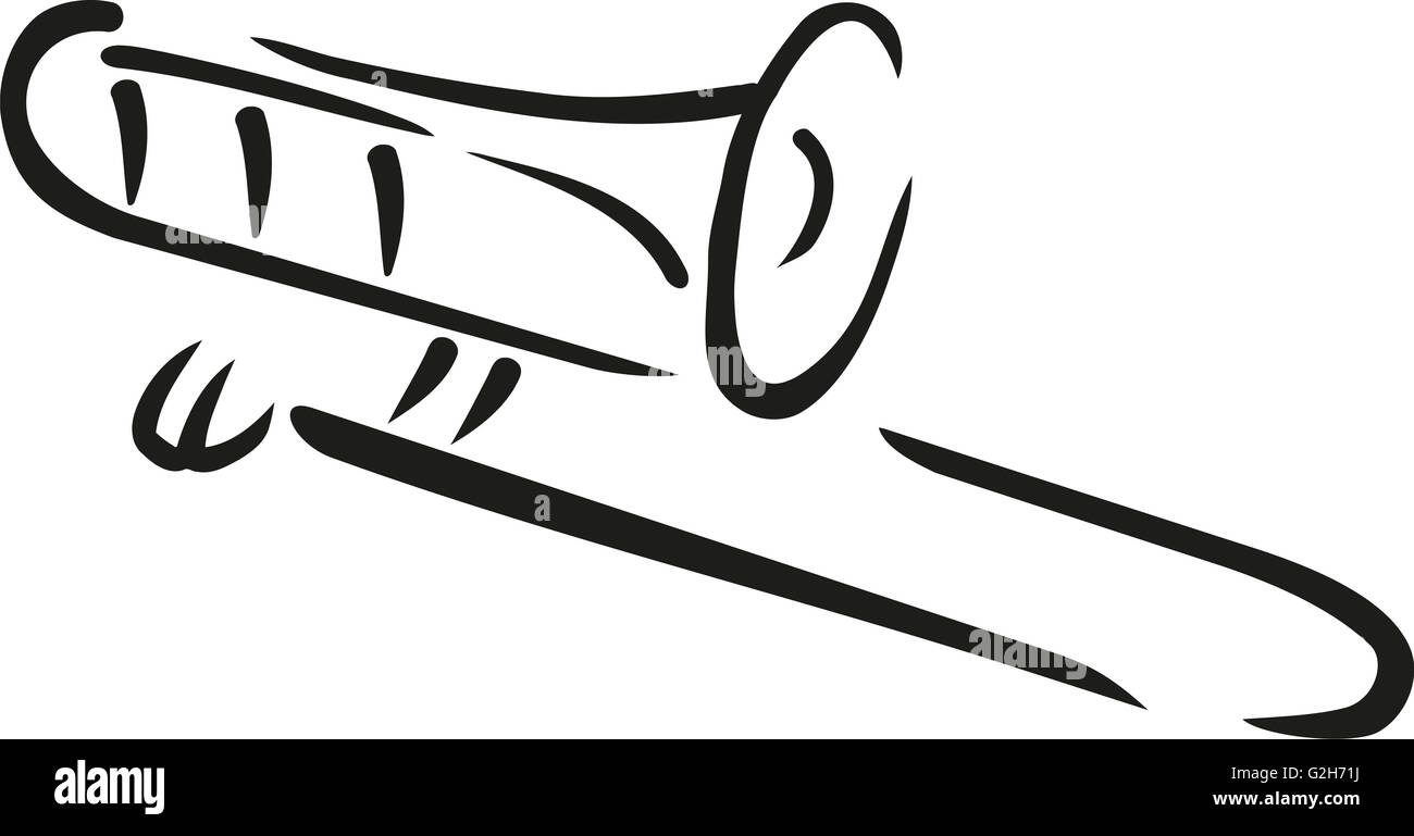 Trombone caligraphy style Stock Photo - Alamy