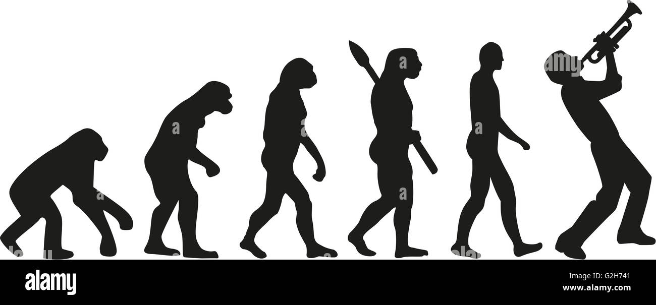 Trumpet player evolution Stock Photo - Alamy