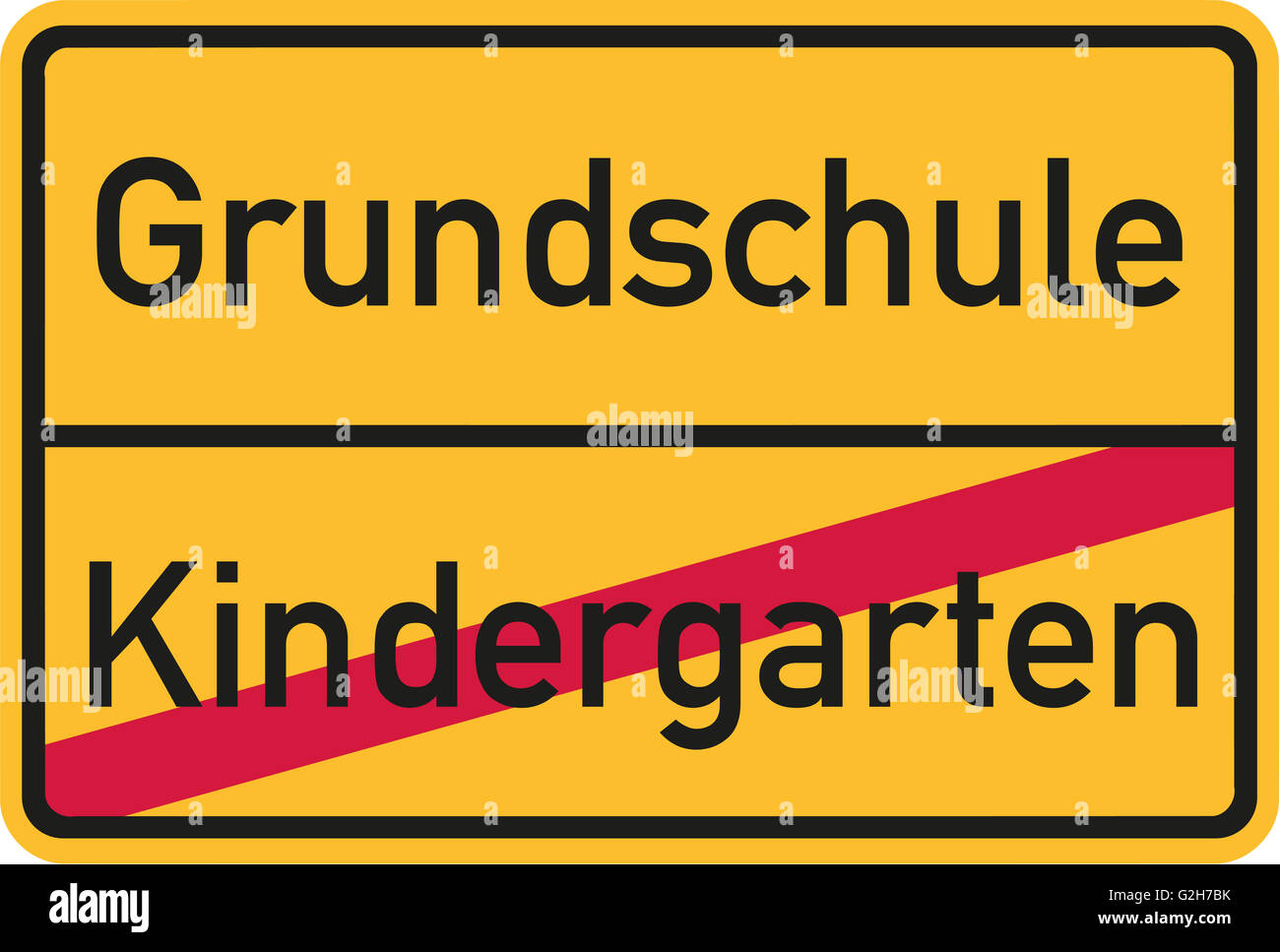 From Kindergarten to elementary school - german sign Stock Photo - Alamy