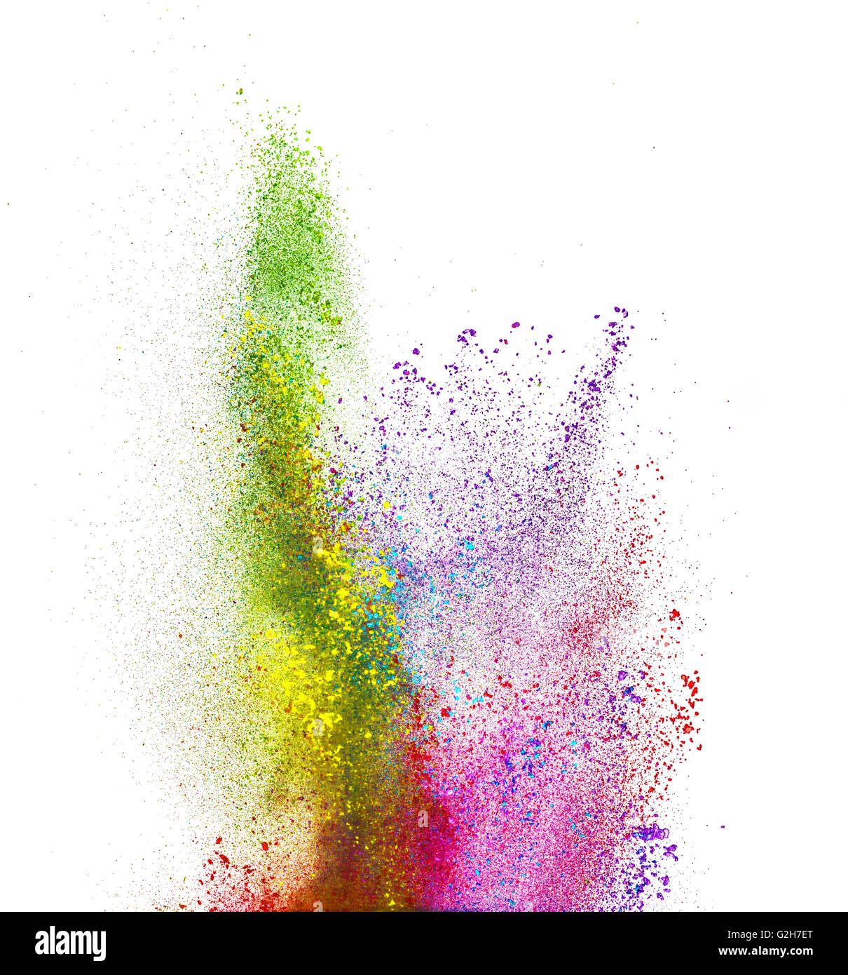 Colored exploding powder isolated on white background Stock Photo - Alamy