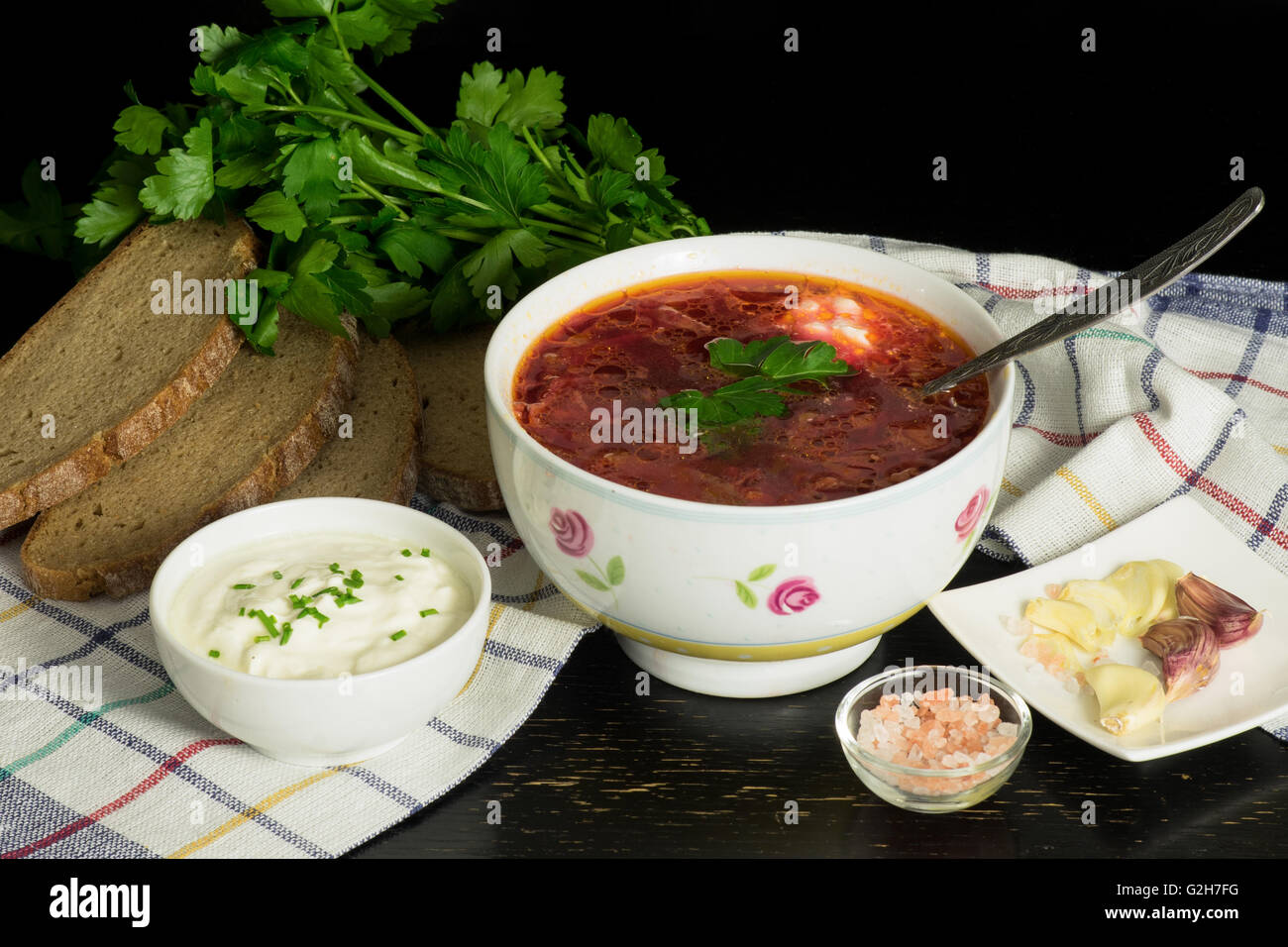 Russian national cabbage soup hi-res stock photography and images - Alamy