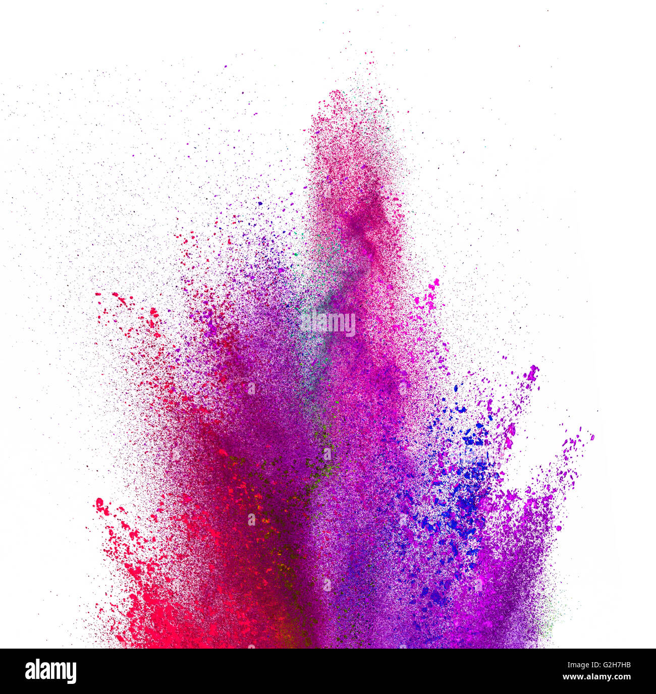 Colored exploding powder isolated on white background Stock Photo - Alamy