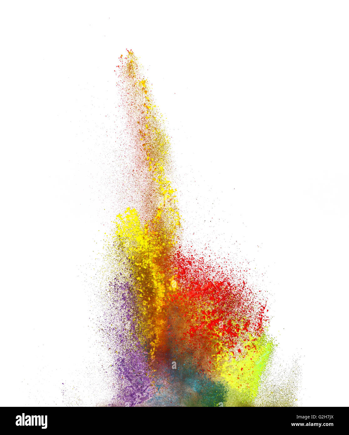 Colored exploding powder isolated on white background Stock Photo - Alamy