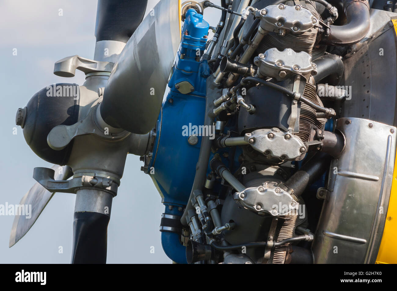 The propeller and engine aircraft in closeup Stock Photo - Alamy