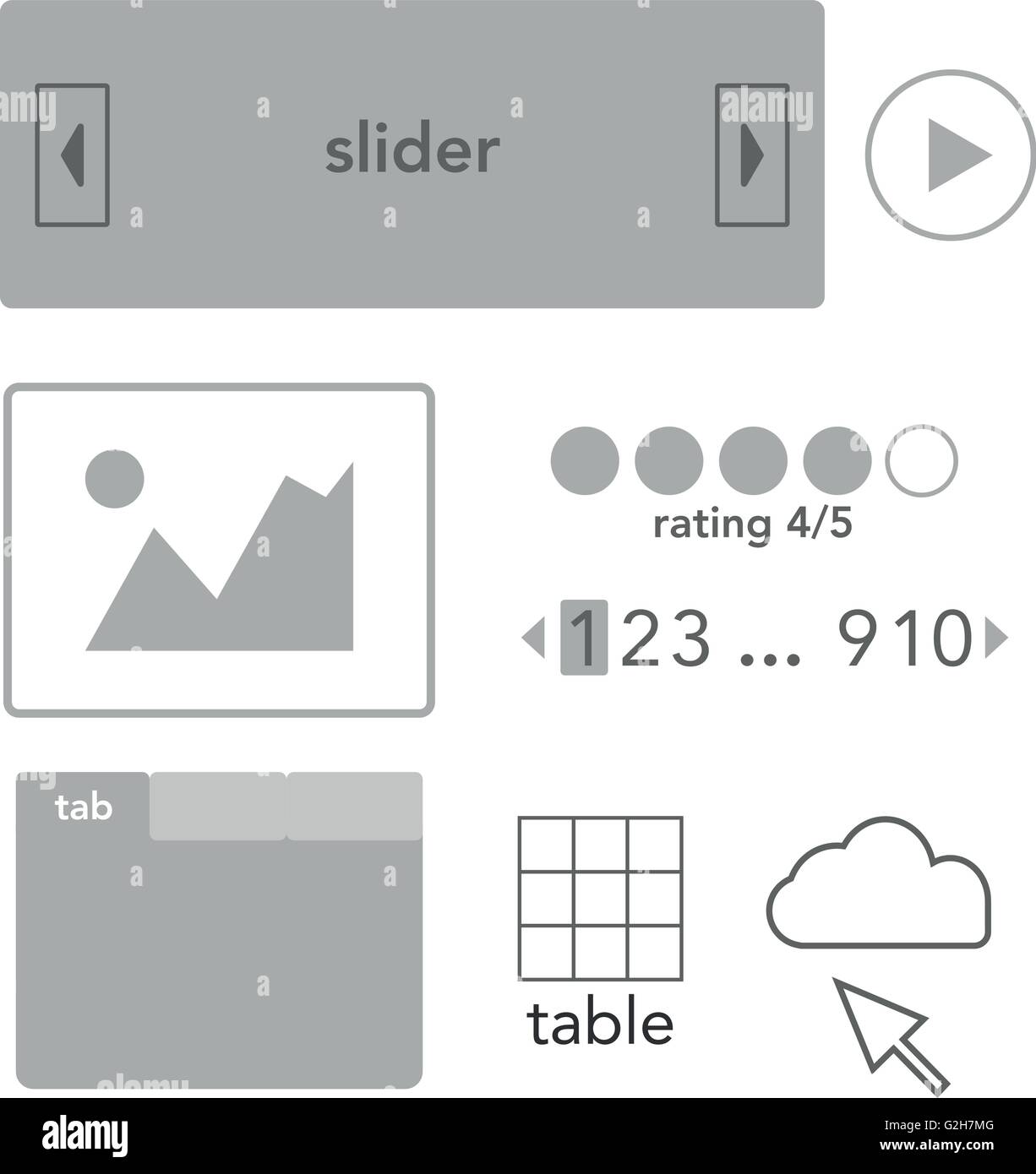 UI elements set of components featuring the flat design trend EPS10 ...