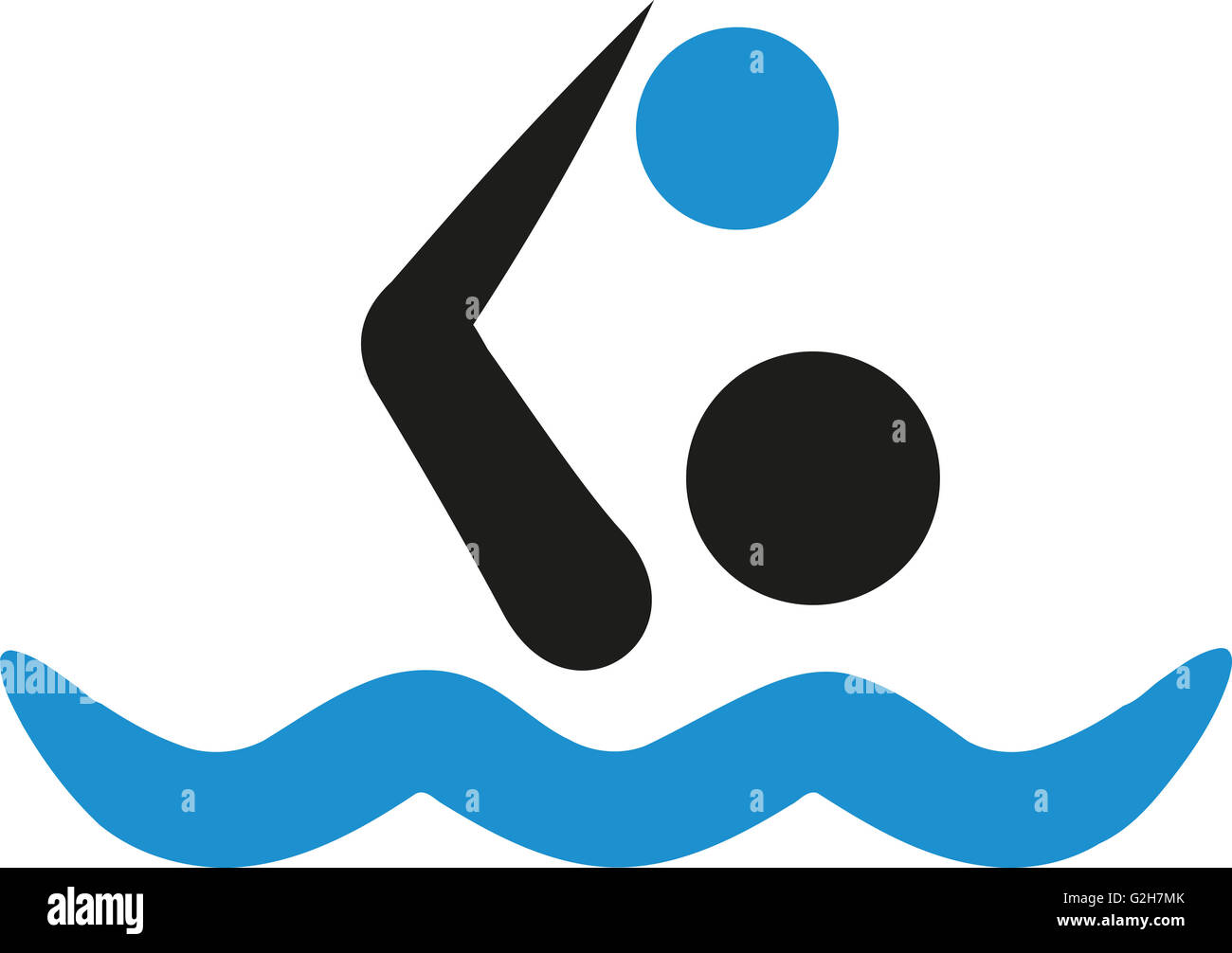 Water polo icon in two colors Stock Photo - Alamy