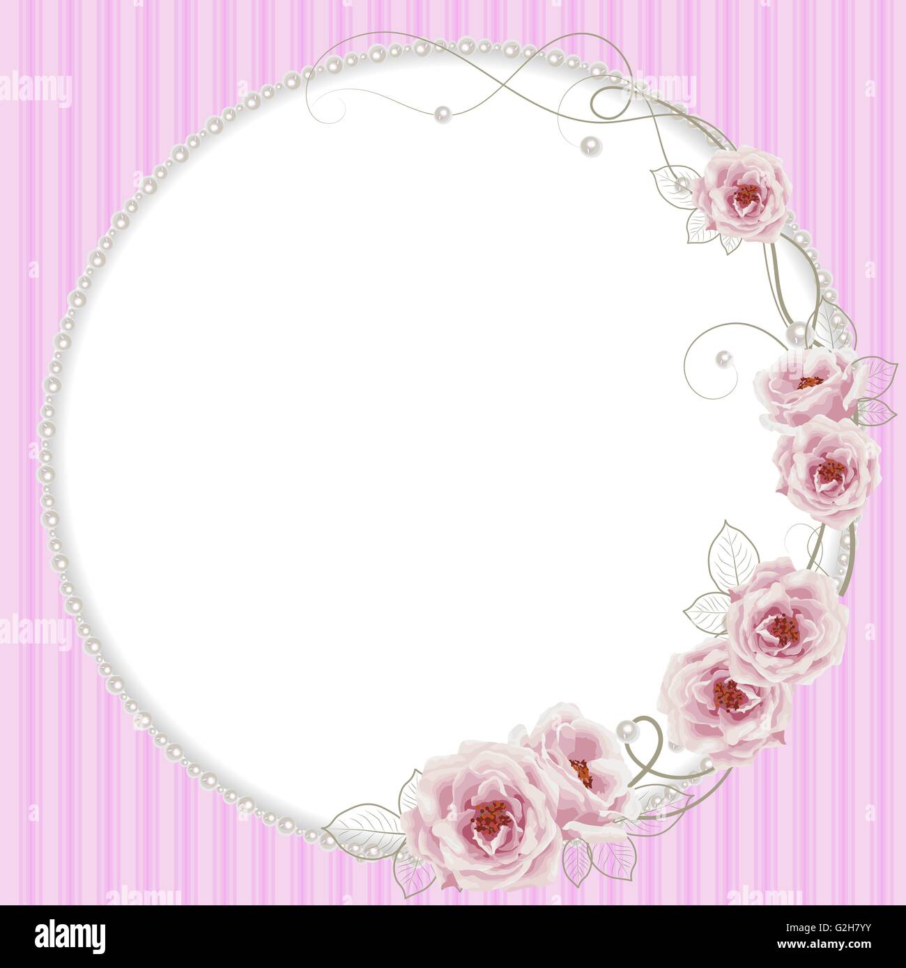 Delicate frame with roses and pearls Stock Vector Image & Art - Alamy