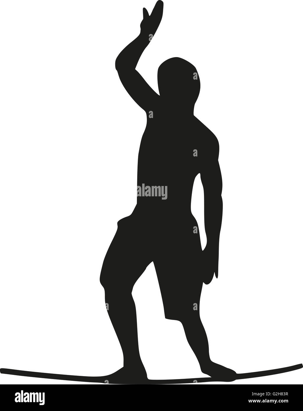 Slackline wire walker silhouette Stock Photo - Alamy