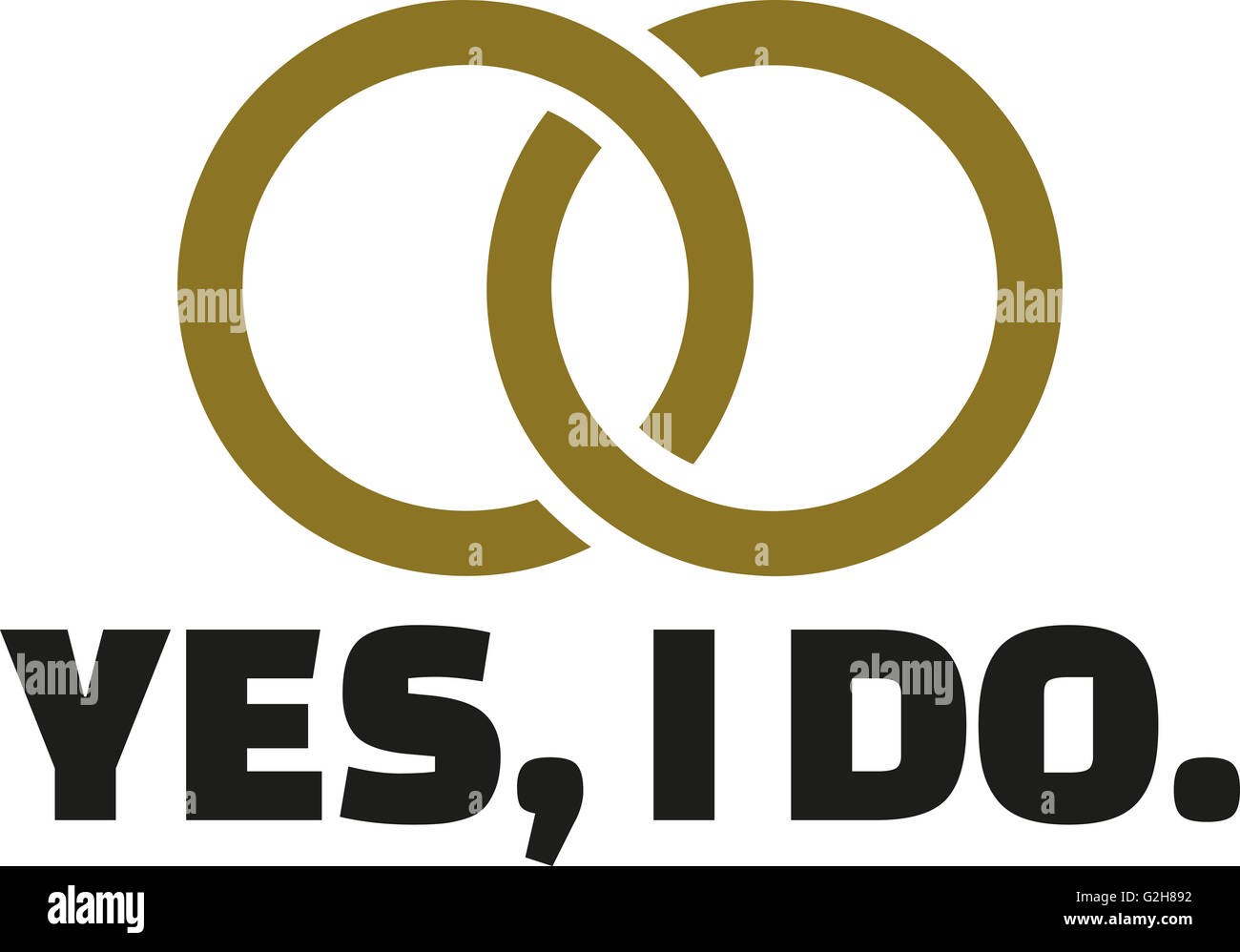 Wedding rings with yes i do Stock Photo - Alamy