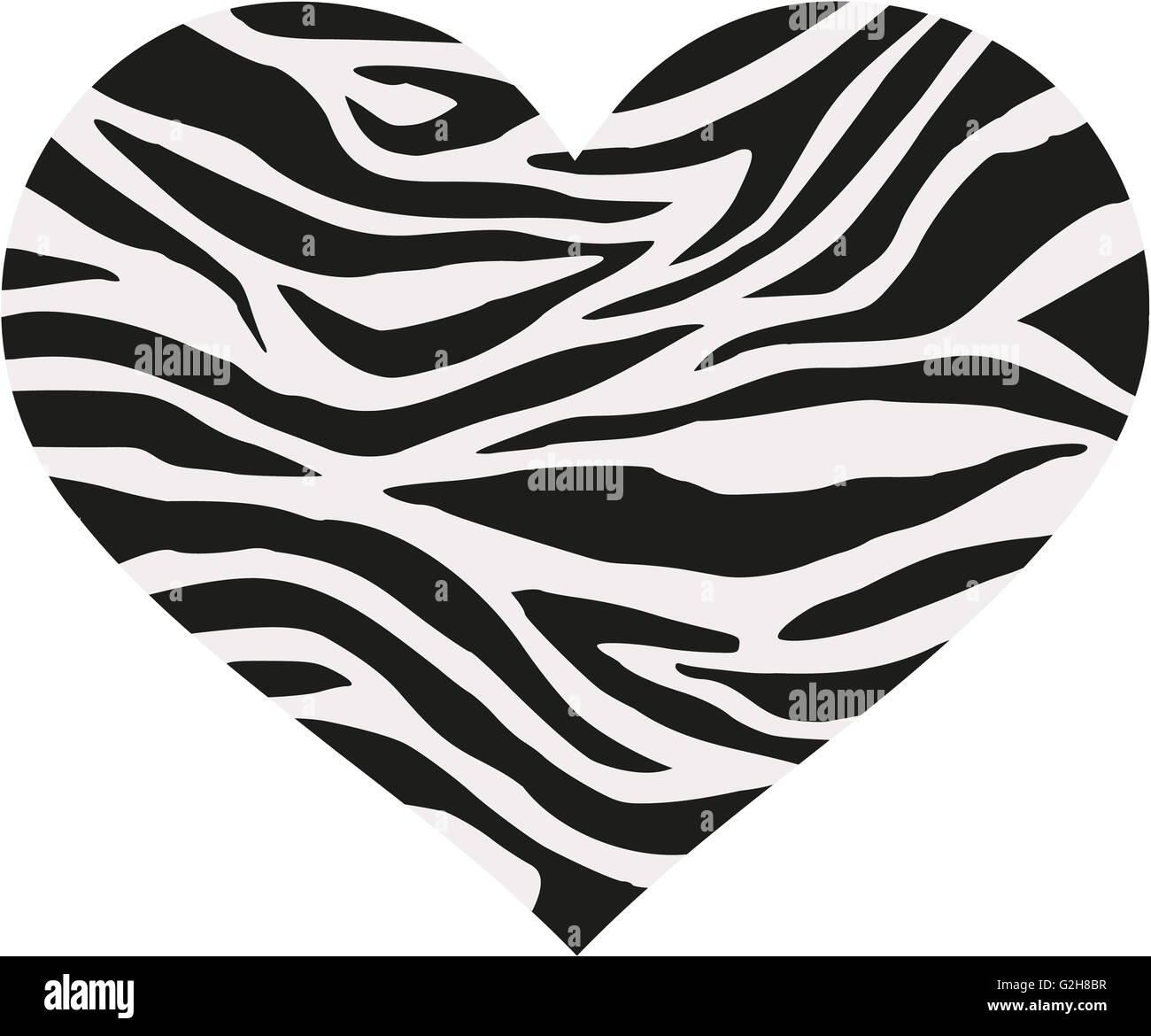 Zebra heart with pattern in two colors Stock Photo - Alamy