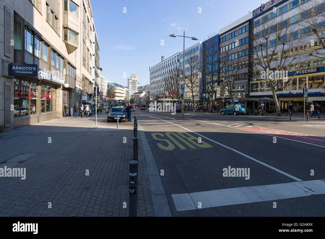 The streets of the city. Stuttgart is the capital and largest city of ...