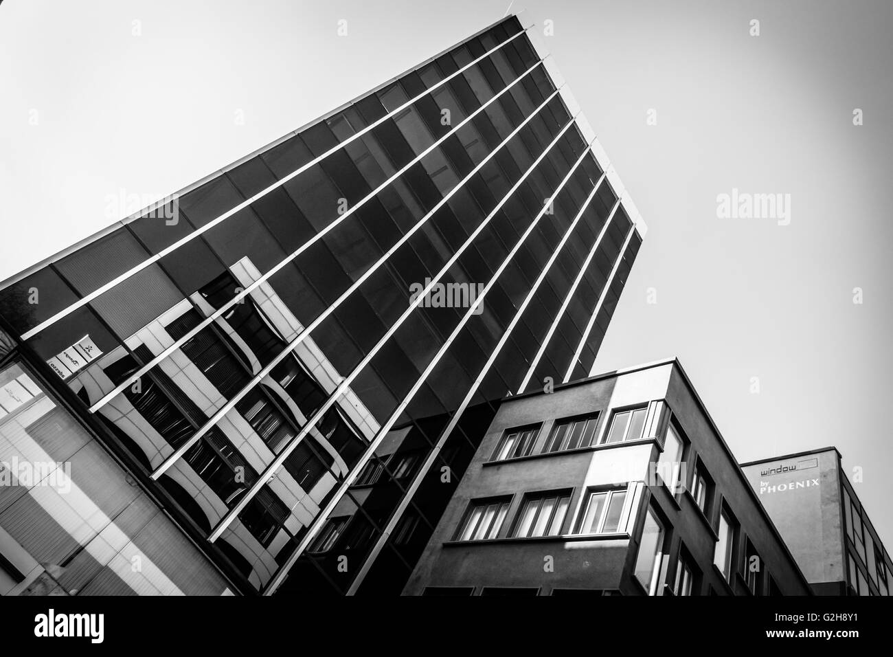 Modern building on a historic street Calwer Strasse in the city center ...