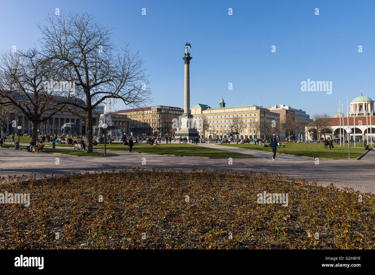 Schlossplatz, the largest square of the city. Stuttgart is the capital ...