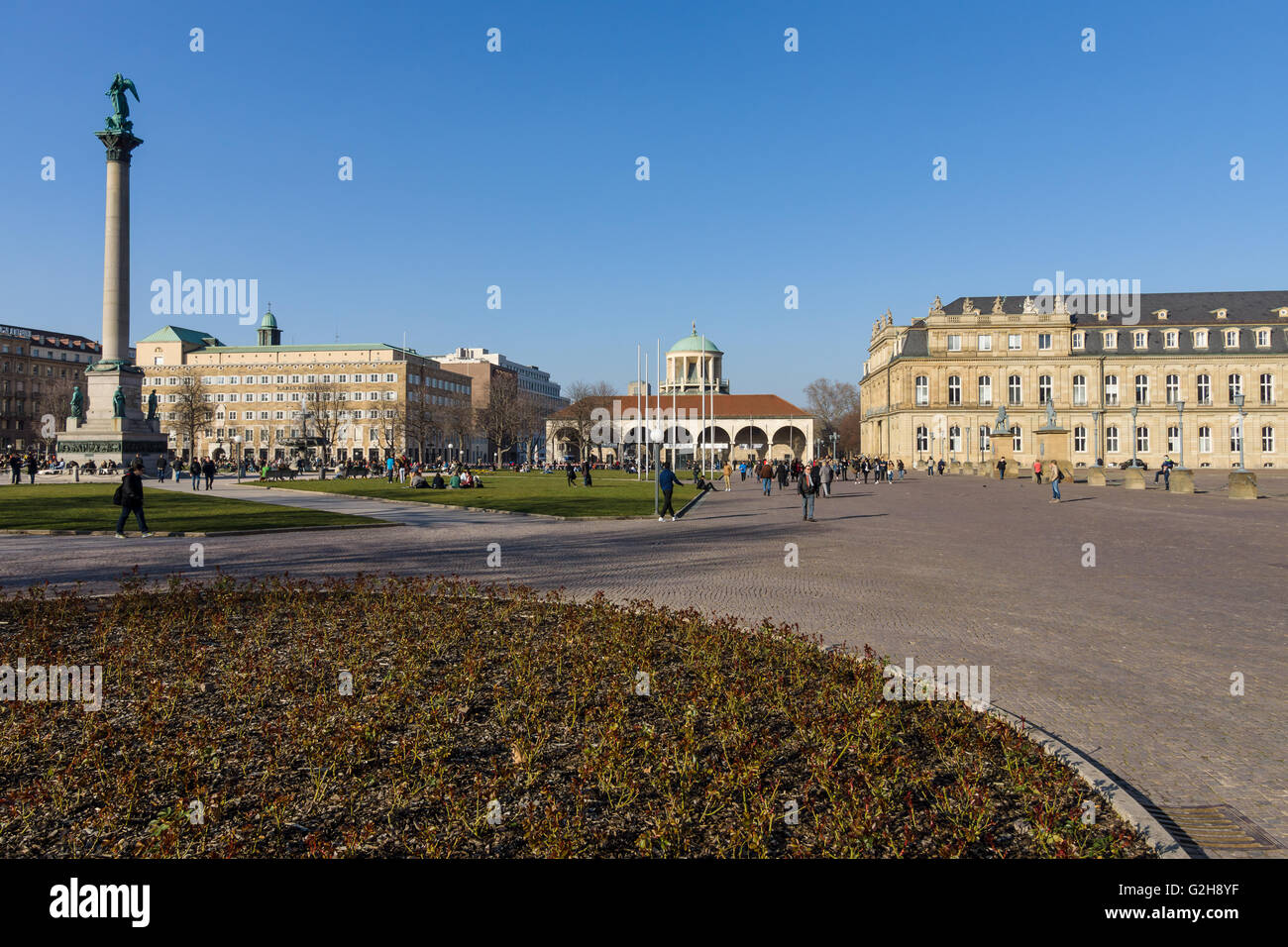 Schlossplatz, the largest square of the city. Stuttgart is the capital ...