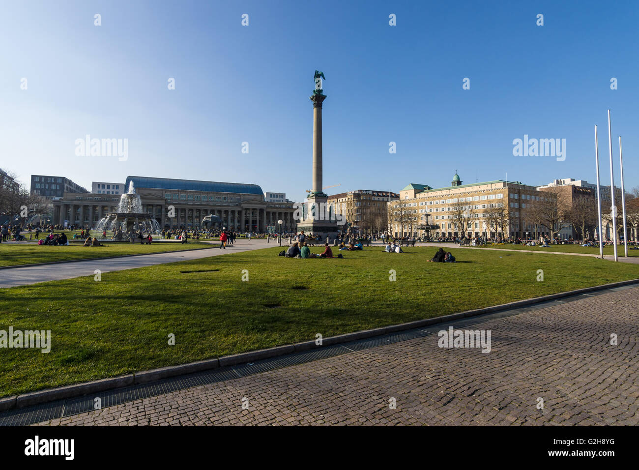 Schlossplatz, the largest square of the city. Stuttgart is the capital ...