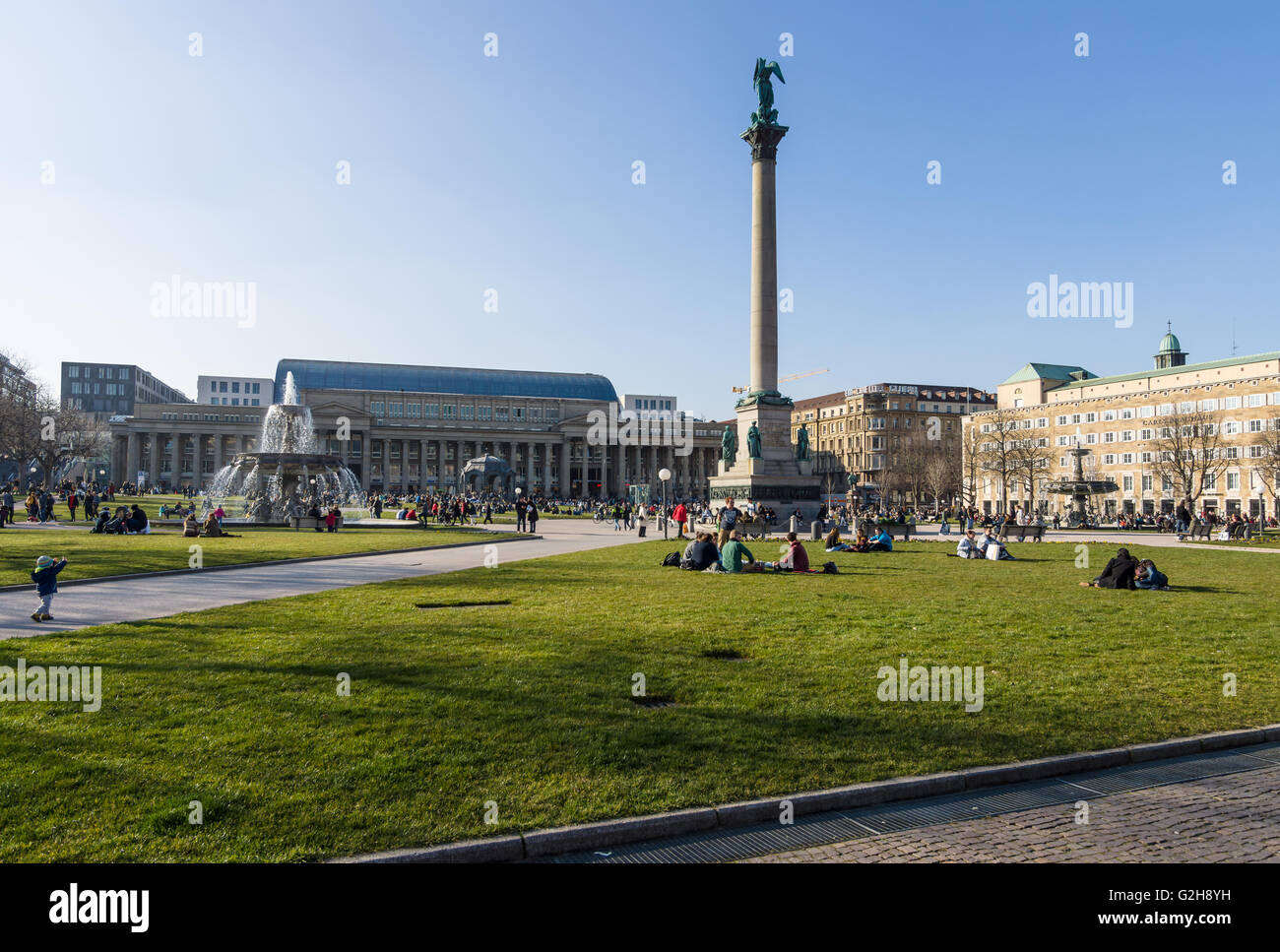 Schlossplatz, the largest square of the city. Stuttgart is the capital ...
