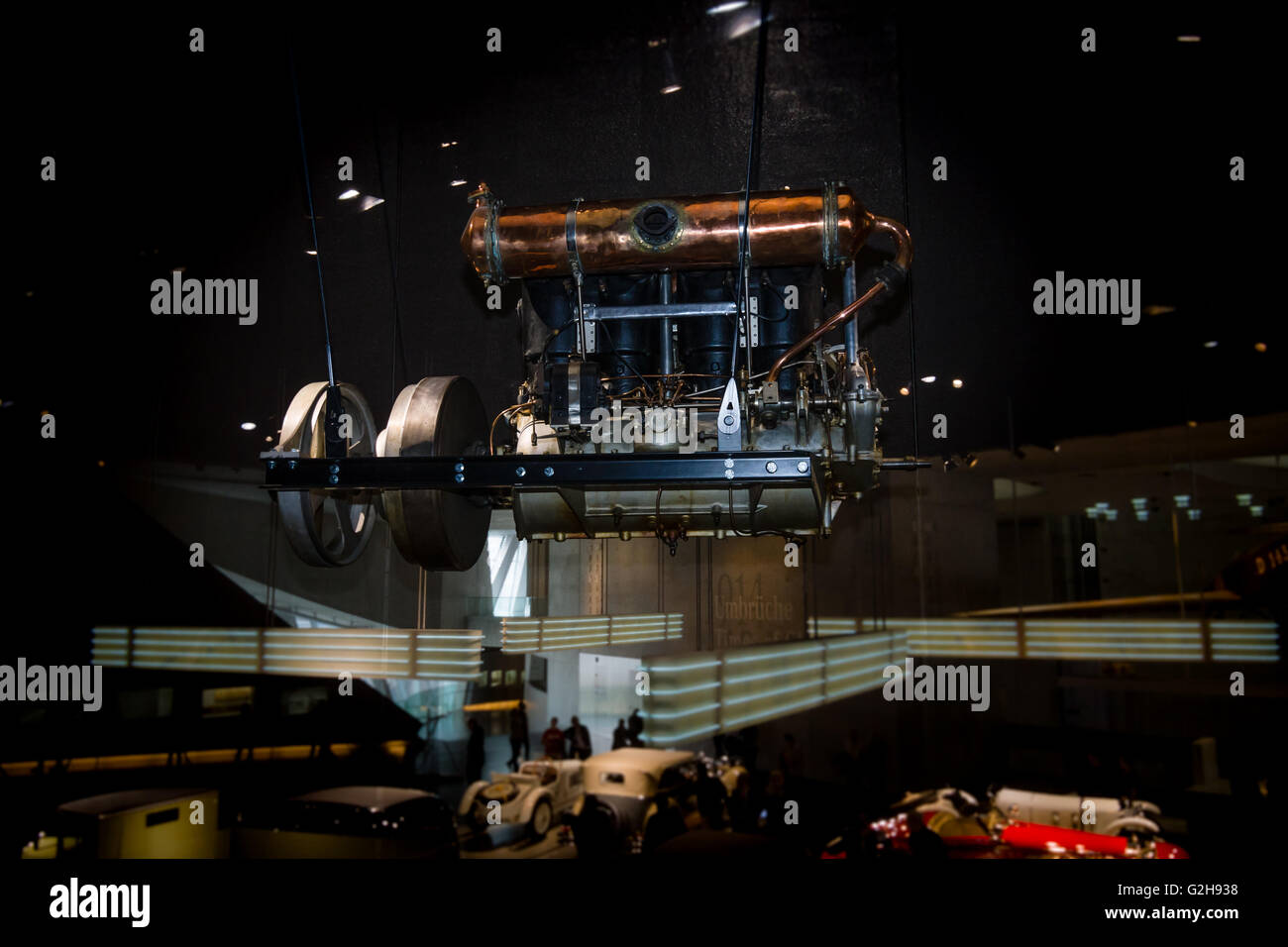 STUTTGART, GERMANY- MARCH 19, 2016: The airship (Zeppelin) engine ...
