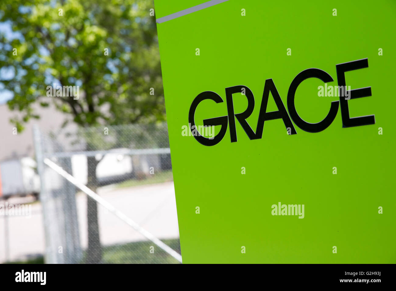A logo sign outside of a facility occupied by W.R. Grace & Co., in ...