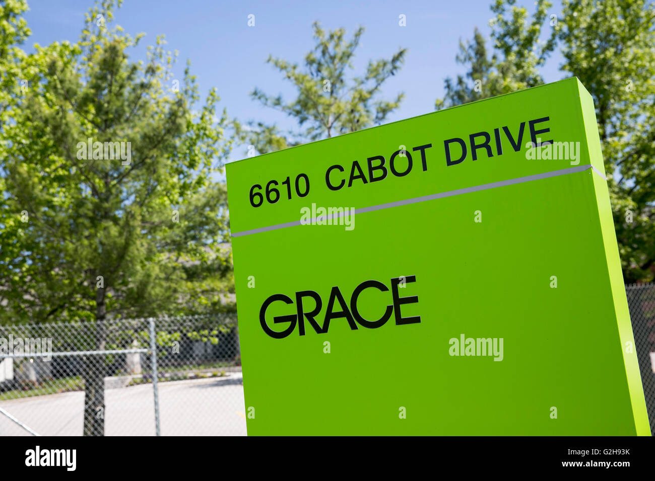 A logo sign outside of a facility occupied by W.R. Grace & Co., in ...