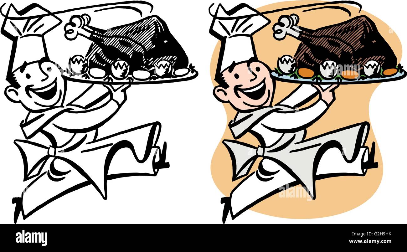 Chef serving a Thanksgiving turkey Stock Vector Image & Art - Alamy