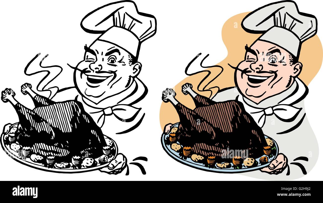 Chef serving turkey dinner Stock Vector Image & Art - Alamy