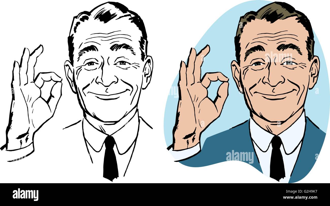 Man making the OK sign Stock Vector Image & Art - Alamy