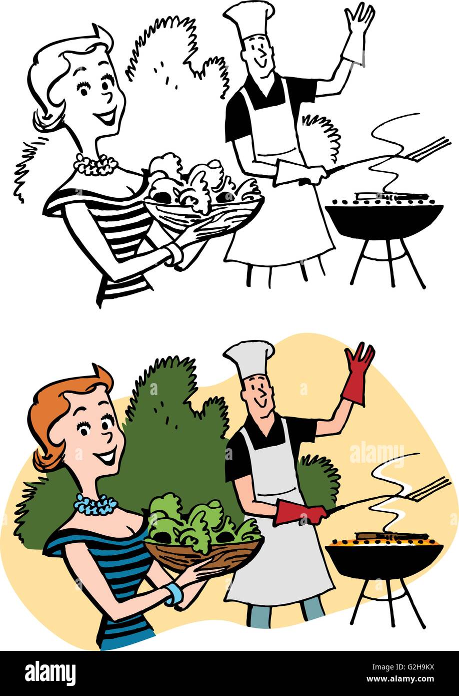 Entertaining backyard Stock Vector Images - Alamy