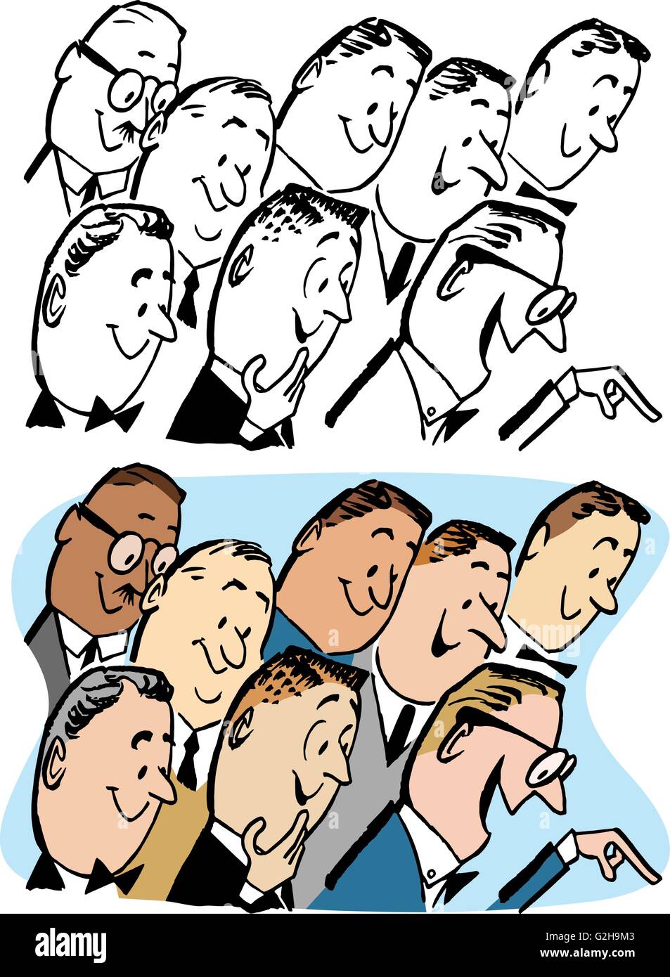 Crowd of men looking and pointing Stock Vector Image & Art - Alamy