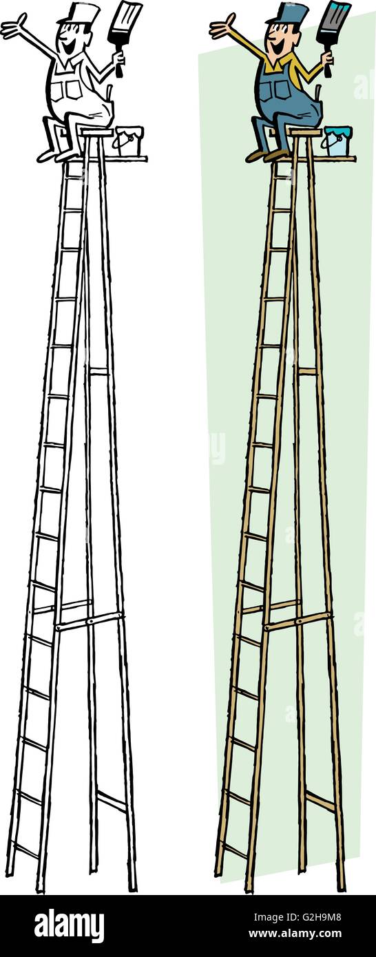 Ladder cartoon hi-res stock photography and images - Alamy
