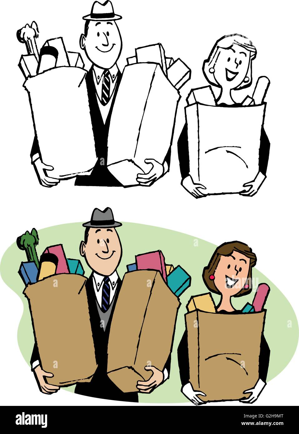 Man bag shopping Stock Vector Images - Alamy