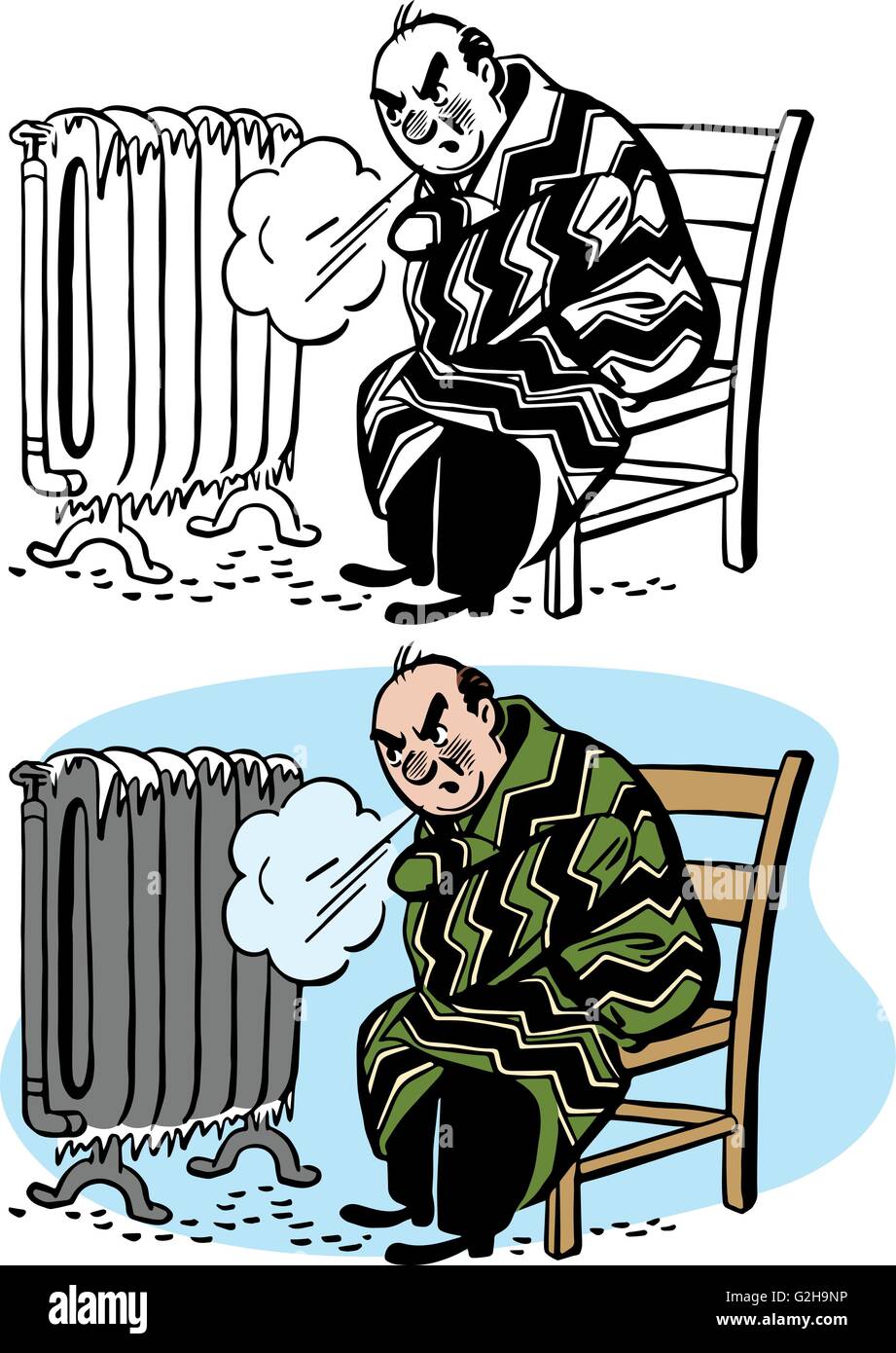 Vector cartoon illustration man freezing hi-res stock photography and ...