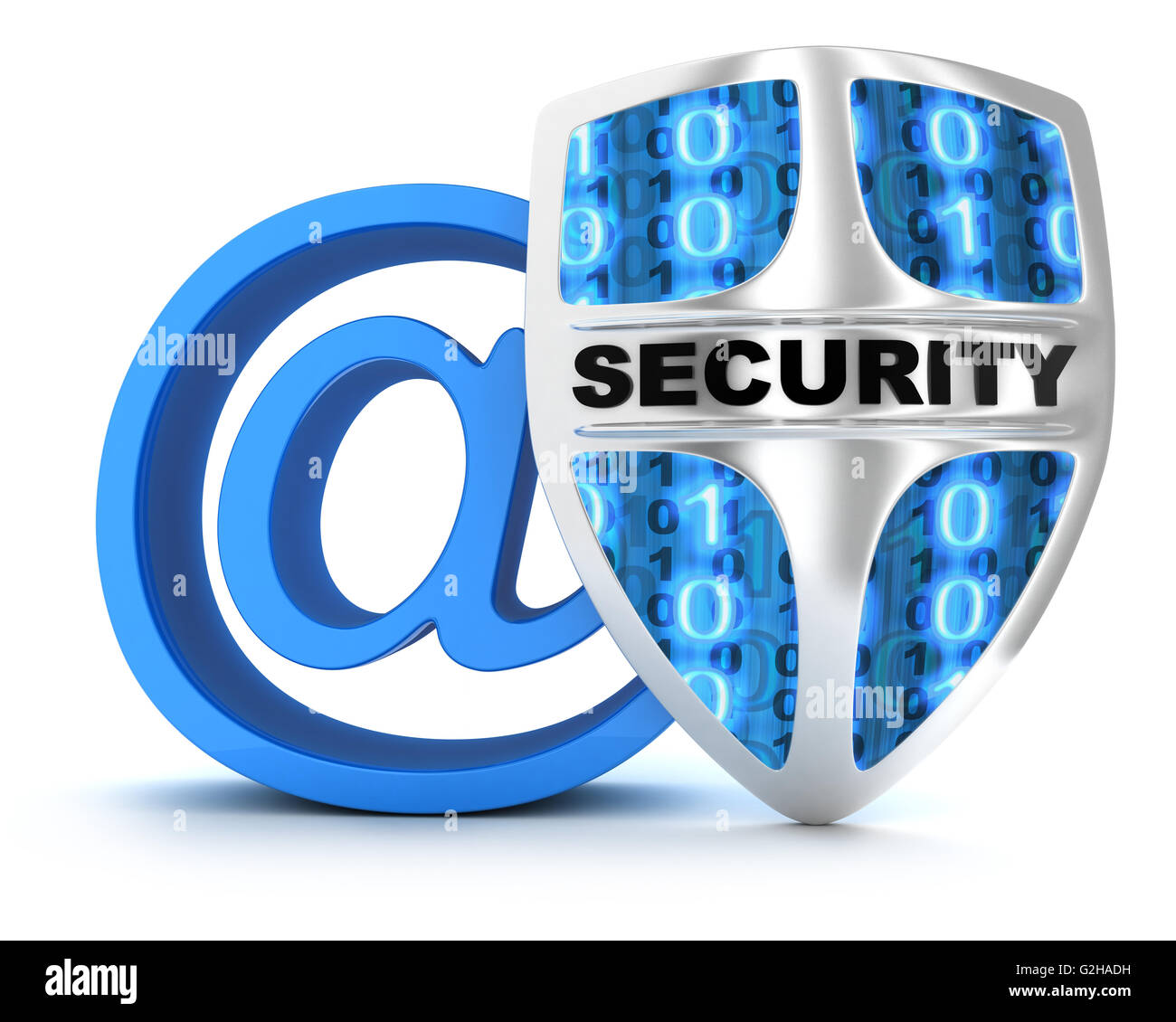 Email and shield on white background (done in 3d Stock Photo - Alamy