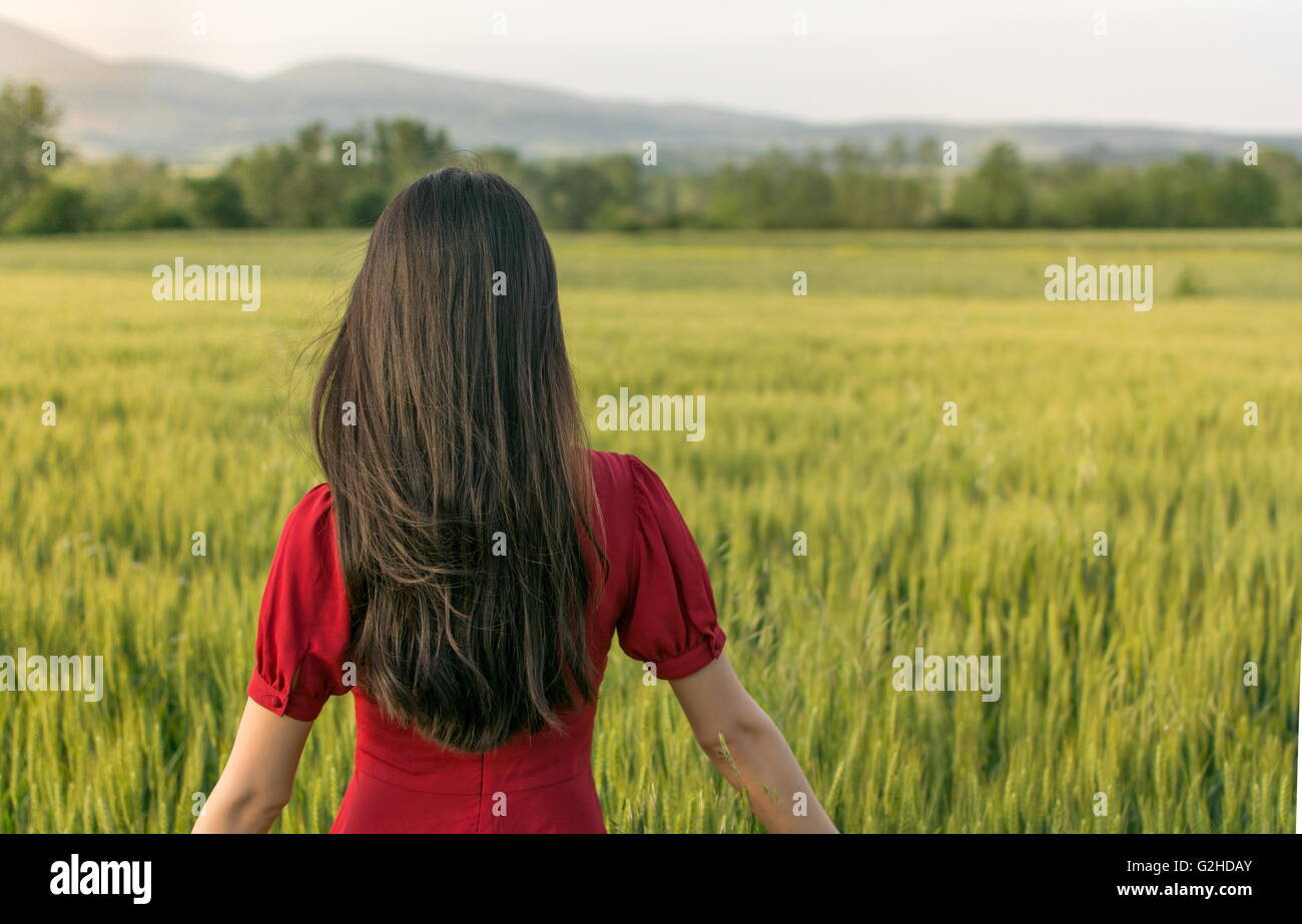 Back view girl dress hi-res stock photography and images - Alamy