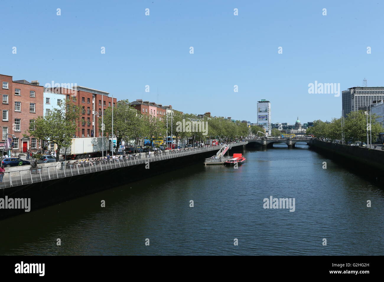 Dublin, Ireland. 30th May, 2016. A view of the River Liffey and ...