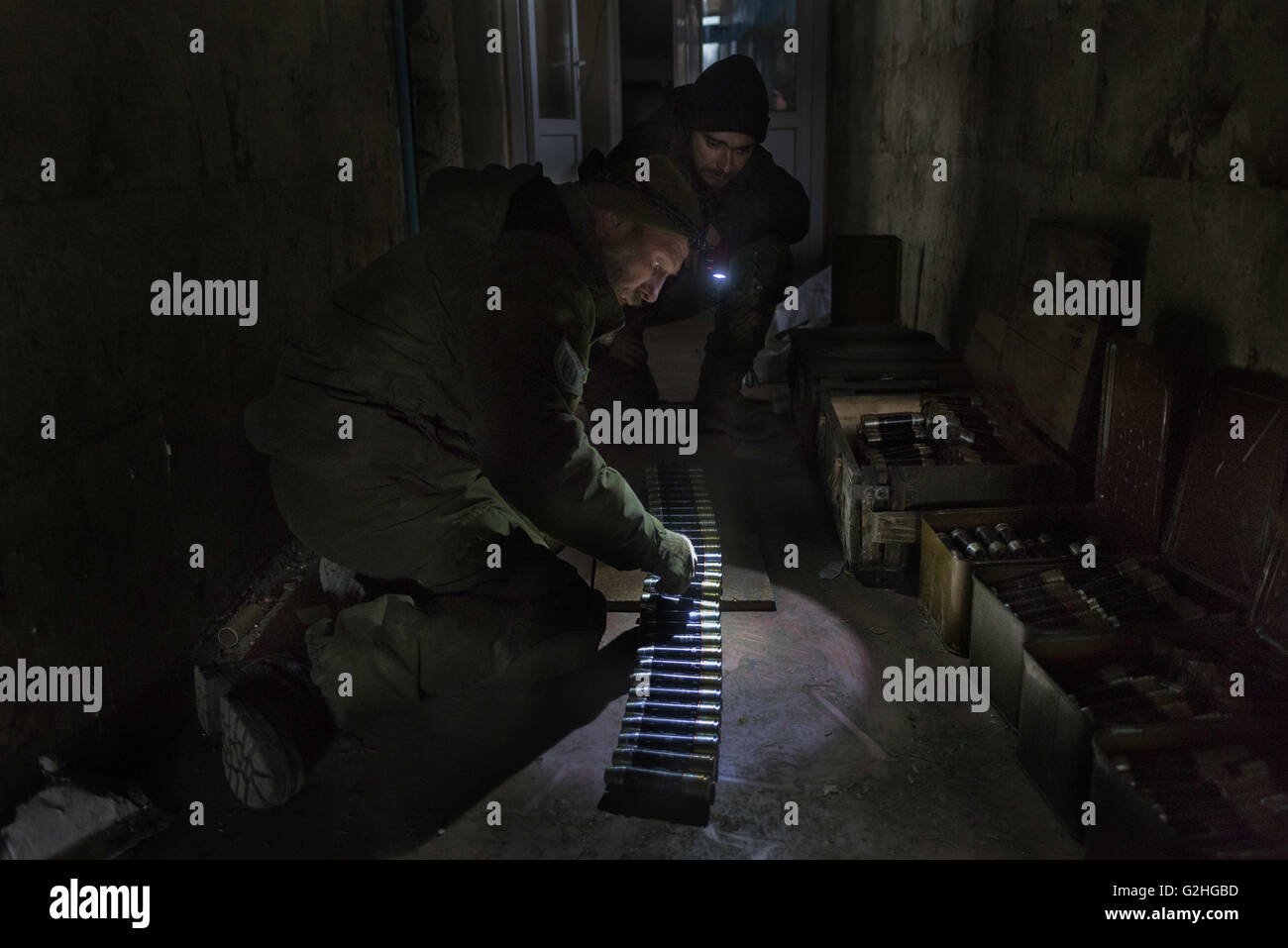 Avdiivka, Ukraine. 11th Mar, 2016. IVAN, a regular army soldier holds ...