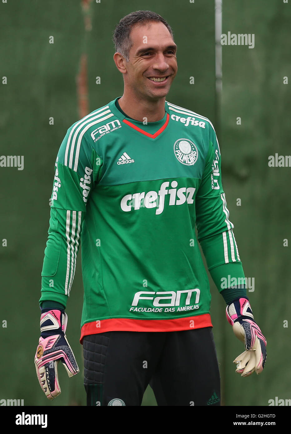 SAO PAULO, Brazil - 30/05/2016: TRAINING OF TREES - The goalkeeper ...