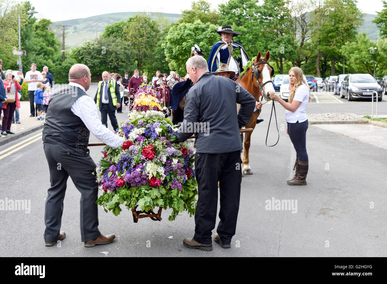 Castleton, Derbyshire, UK. 30th May, 2016. Ancient Garland Ceremony ...