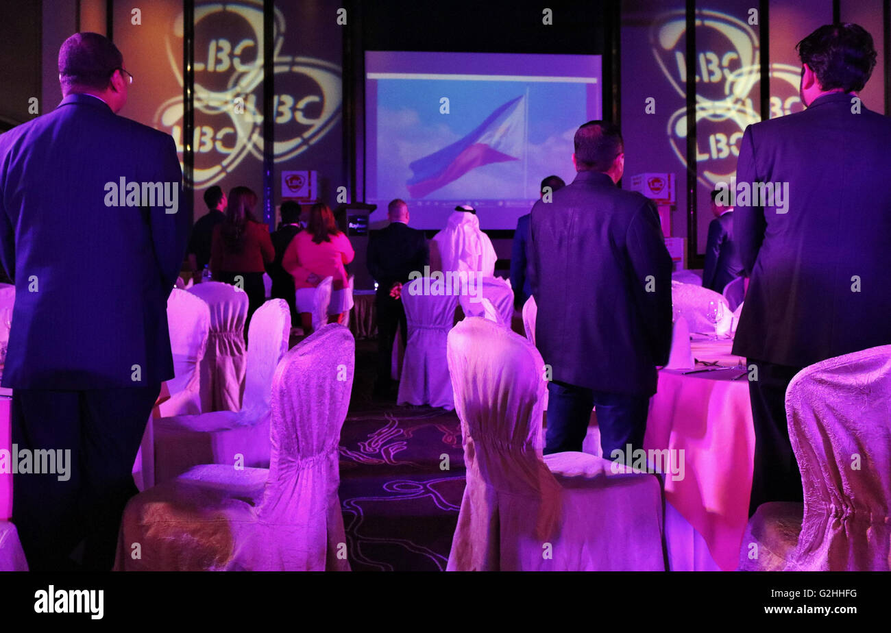 The singing of Philippine National Anthem during the LBC Grand Service ...