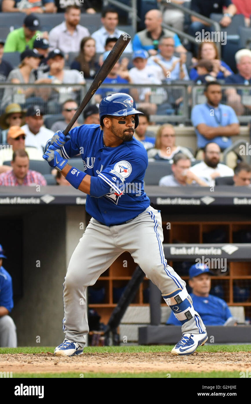the Bronx, NY, USA. 26th May, 2016. Devon Travis (Blue Jays), MAY 26 ...
