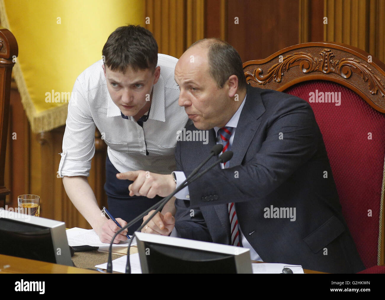 Kiev, Ukraine. 31st May, 2016. Nadia Savchenko, Ukrainian pilot, member ...