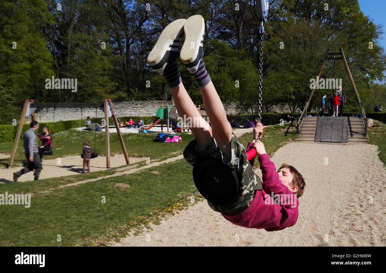 Brussels, Belgium. 1st May, 2016. Kids play in a free playground for ...