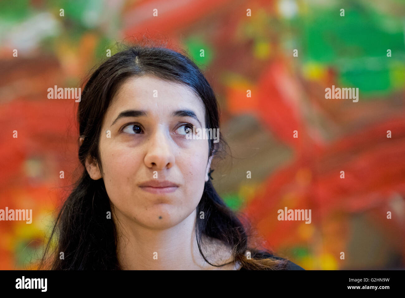Human rights activist Nadia Murad Bansee Taha at the state parliament ...