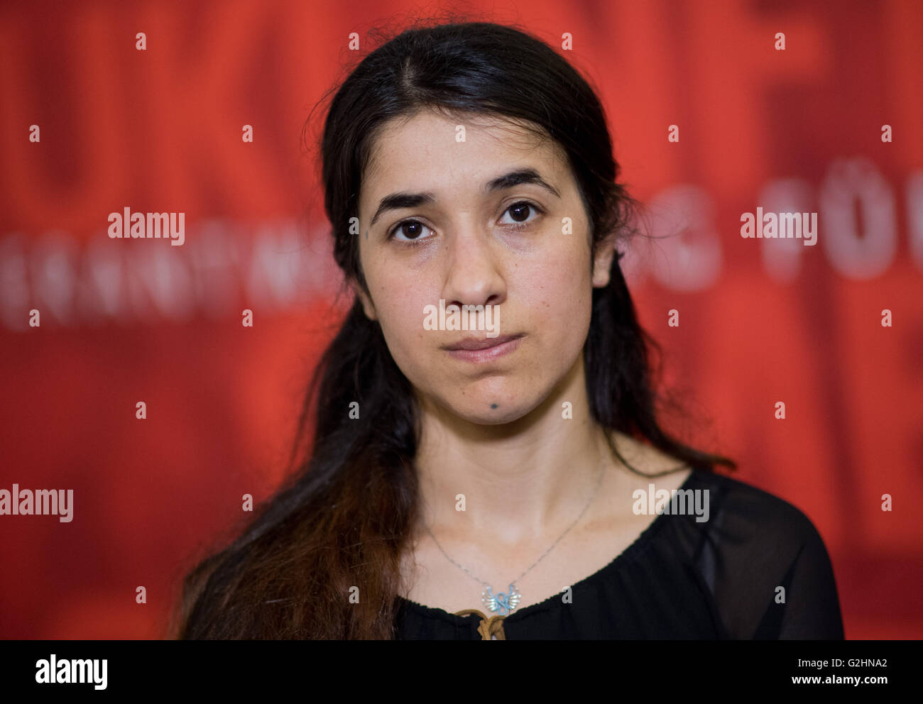 Human rights activist Nadia Murad Bansee Taha at the state parliament ...