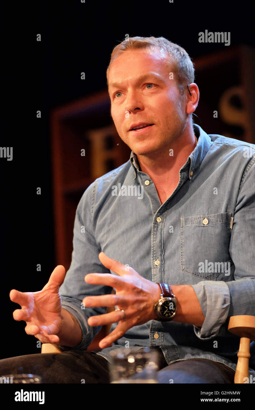 Hay Festival, Wales, UK - May 2016 - Chris Hoy, the former Olympic gold ...