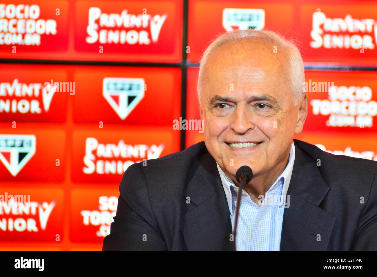 SAO PAULO, Brazil - 05/31/2015: TRAINING SPFC - Leco during ...