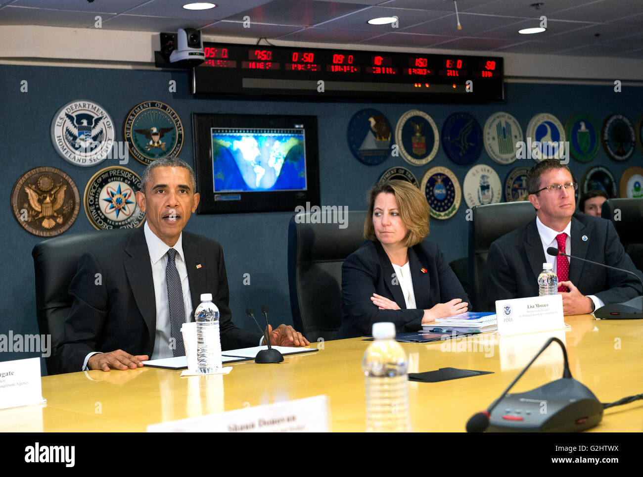 United States President Barack Obama delivers remarks as he receives a ...