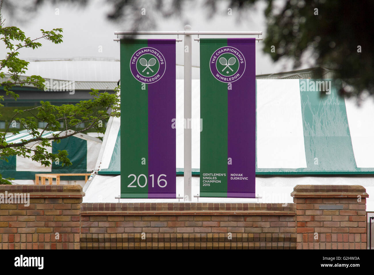 Wimbledon London, UK. 1st June 2016. Roll of Honour banners with the ...